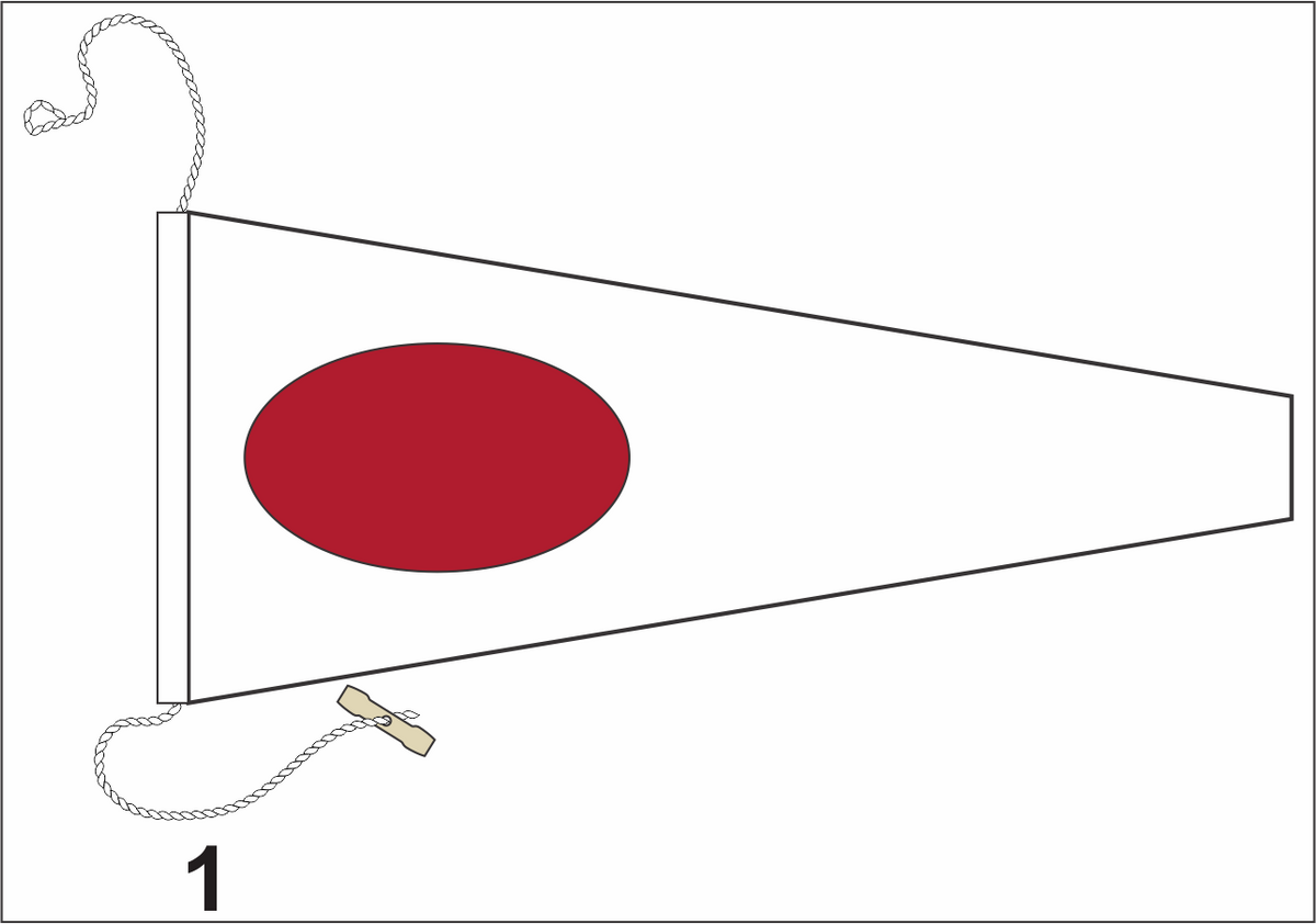 No. 1 - Signal Code Nautical Pennant Flag — Sunward Flag