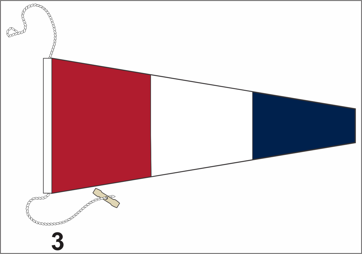 No. 3 - Signal Code Nautical Pennant Flag — Sunward Flag