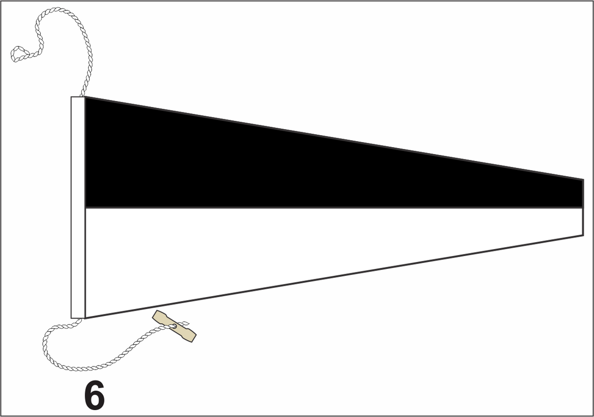 No. 6 - Signal Code Nautical Pennant Flag — Sunward Flag