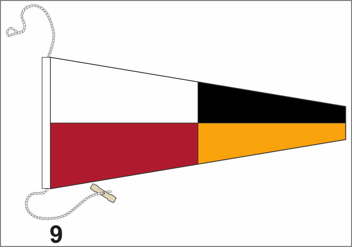 No. 9 - Signal Code Nautical Pennant Flag — Sunward Flag