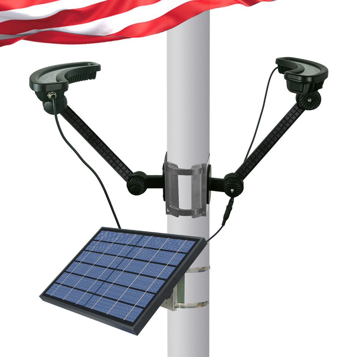 Double Crescent - Solar Flagpole Light — Sunward Flag