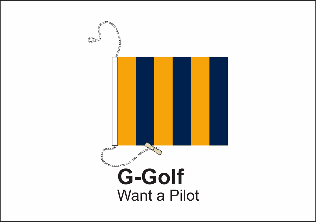 G - Golf International Code Signal Flag — Sunward Flag
