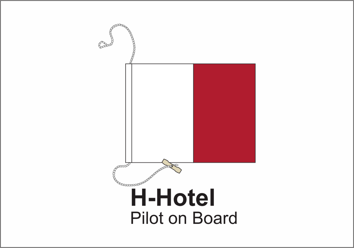 H - Hotel International Code Signal Flag — Sunward Flag
