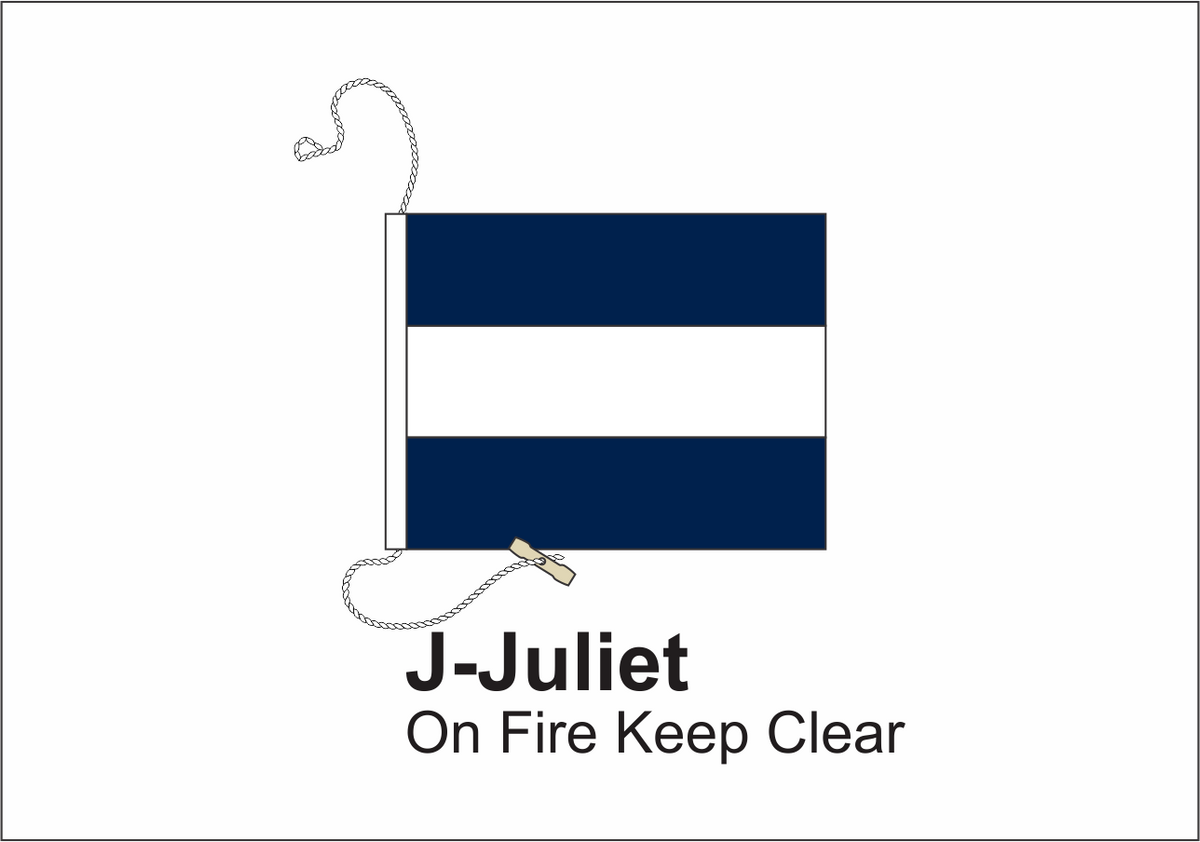 J - Juliett International Code Signal Flag — Sunward Flag