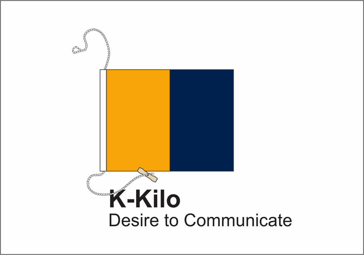 K - Kilo International Code Signal Flag — Sunward Flag