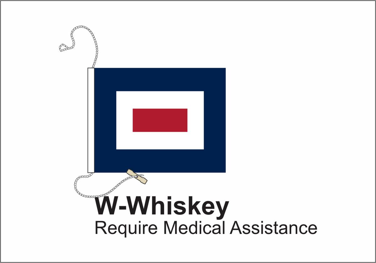 W - Whiskey International Code Signal Flag — Sunward Flag