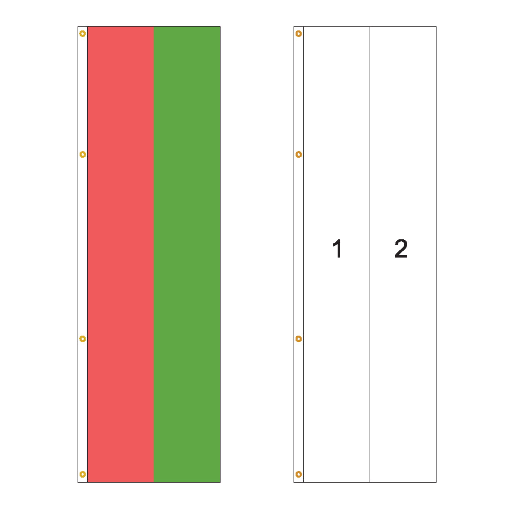 2 Color Vertical Flag - Customizable Property Flag - PFS 109 — Sunward Flag