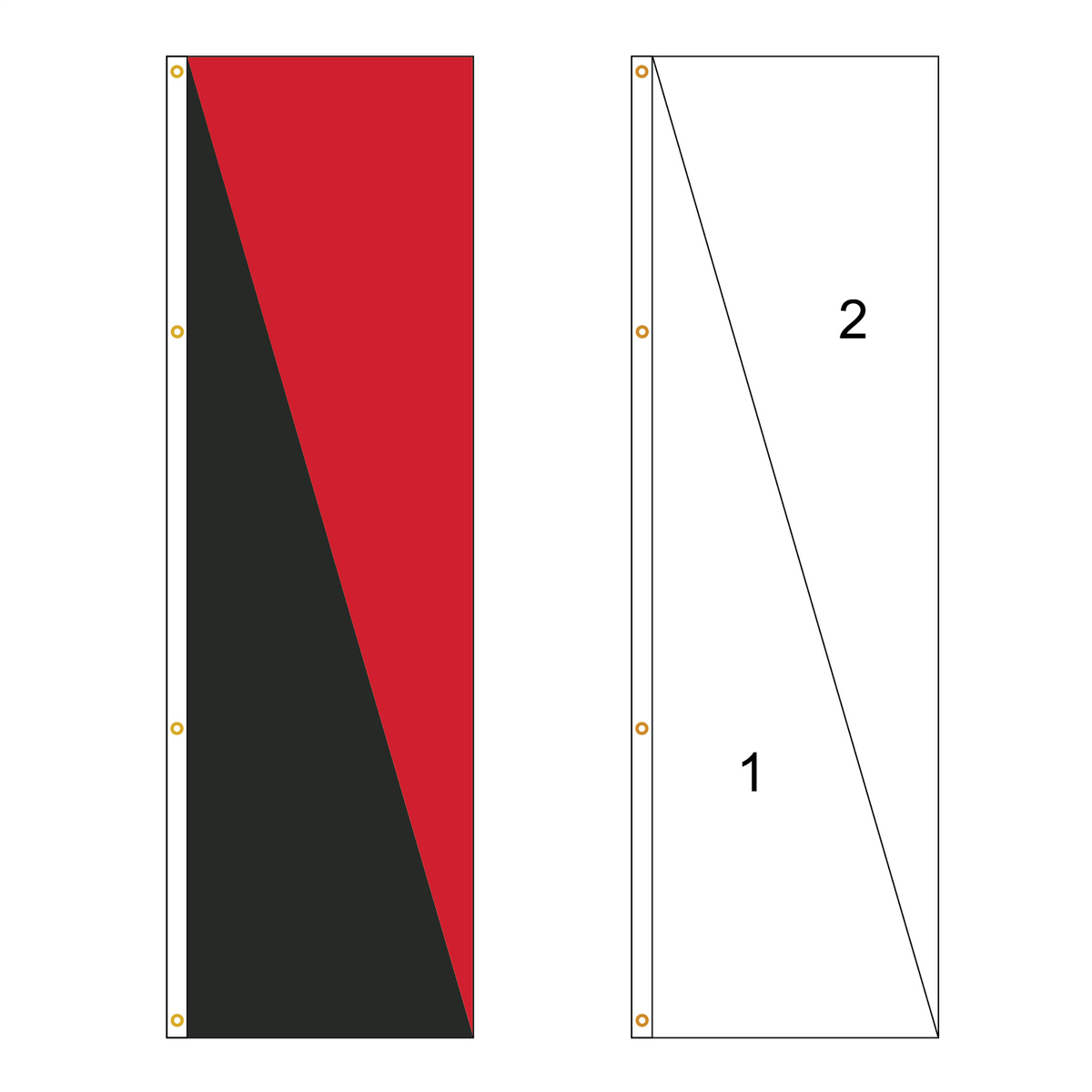 2 Color Diagonal Flag - Customizable Property Flag - PFS 112 — Sunward Flag