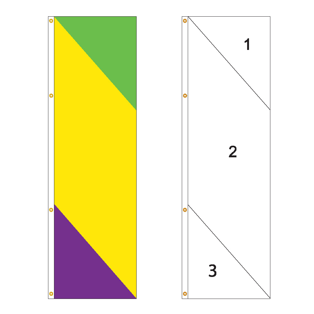 3 Color Diagonal Panel Flag - Customizable Property Flag - PFS 122 ...