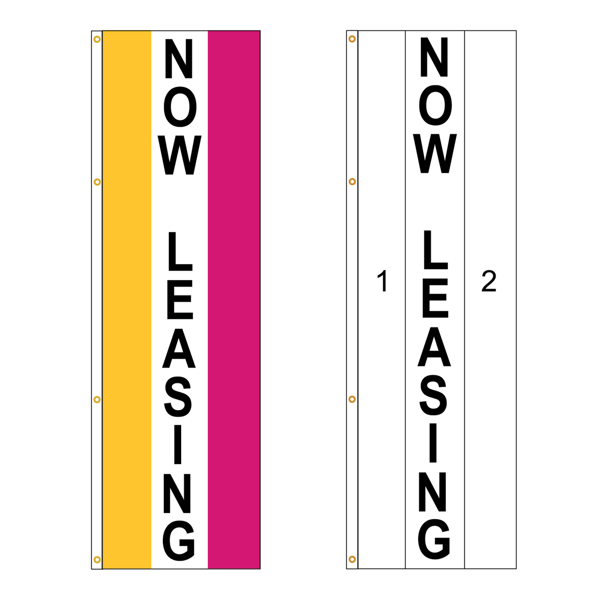 2 Color Vertical Now Leasing Flag - Customizable Property Flag ...