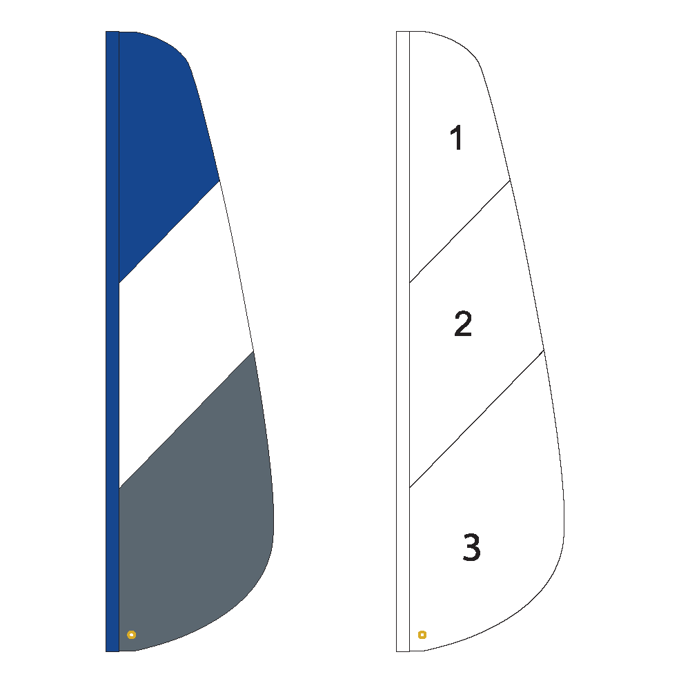 3 Color Diagonal Feather Flag - Customizable Property Flag - PFS 314 ...